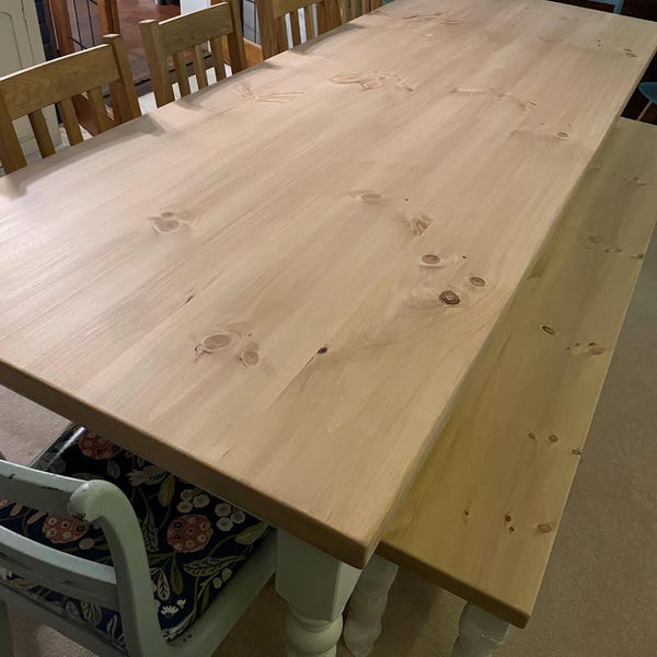 5ft Farmhouse Dining Table Set. Rustic Table With Bench and 4 Chairs ...