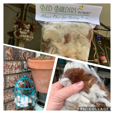 2 Pack Bird Nesting Materials Natural Alpaca Fiber Wool for Suet Cage ...