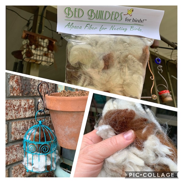 2 Pack Bird Nesting Materials - Natural Alpaca Fiber Wool for Suet Cage ...