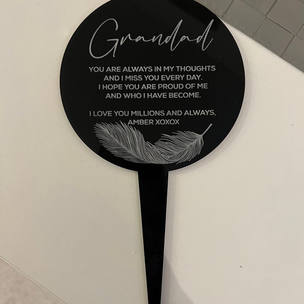 Grave Decoration for Cemetery Personalised Grave Ornament Marker Dad ...