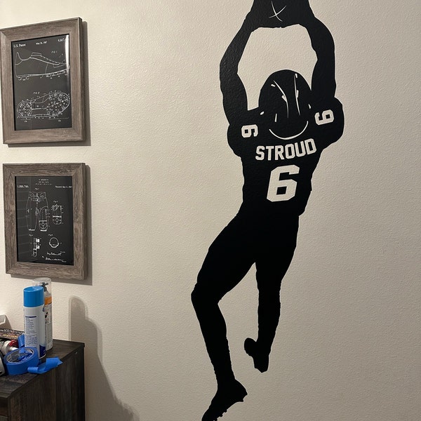 Football Wall Decal Custom Football Player Wall Decal - Personalized ...