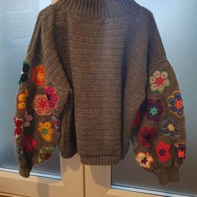 Crochet Pattern, Crochet African Flower Sweater PDF Pattern, Chunky ...