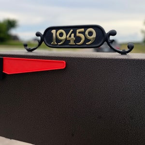 Mailbox Address Number Plate 1 With Brass Numbers - Etsy