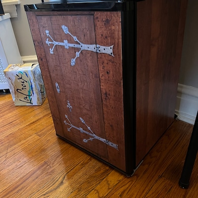 Mini-fridge Vinyl Sticker old Wooden Door / Self-adhesive Vinyl ...