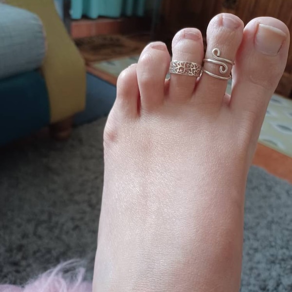 Toe Ring, Silver Toe Ring, Rose Gold Toe Ring, Midi Toe Ring ...