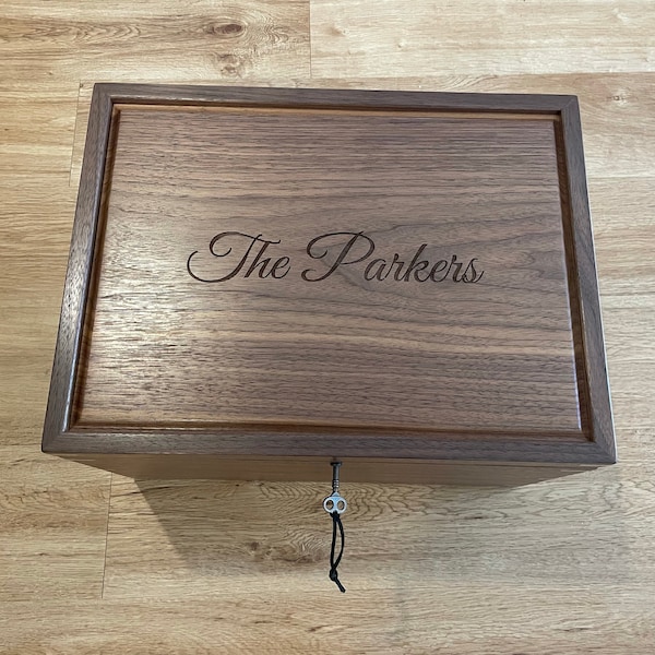 Extra Large Walnut Keepsake Box – Personalized Heirloom Memory Box ...