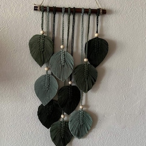 Monstera Macrame Leaf Garland, Macrame Wall Hanging Leaves, Safari ...