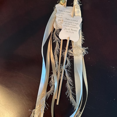 150 Ribbon Wedding Wands Send off Idea Ceremony Exit Ribbon Wedding ...