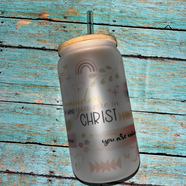 Christian Affirmations Glass Can Wrap - Digital Download Sublimation ...