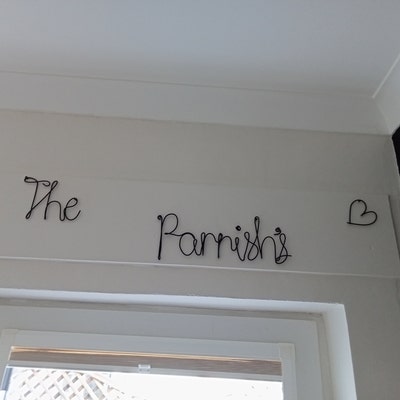 Wire Family Name Sign, Family Name Wall Artwire Typography, Wire Art ...