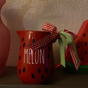 Mini WATERMELON Pitcher for Tiered Tray With Seeds. 5 Tall Ceramic ...