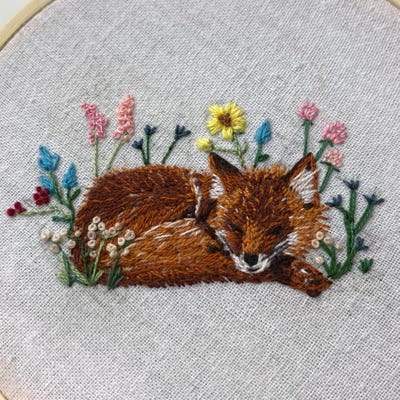 Fox Embroidery Pattern / Beginner Embroidery PDF / Instant Digital ...