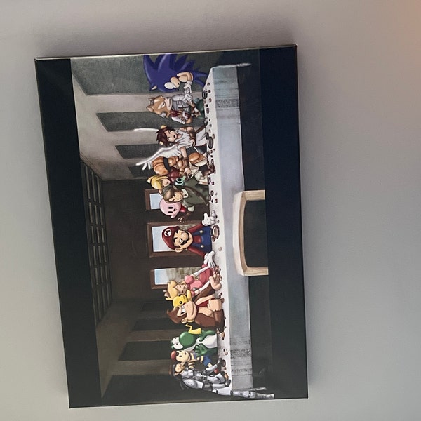 The Last Supper Nintendo Canvas Wall Art | Game Room Artwork | Gift for ...