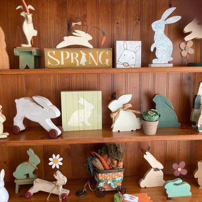 Primitive Country Spring With Bunny 12 Sign - Etsy