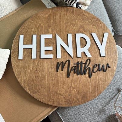 Nursery Name Sign, Above Crib Sign, Round Name Sign, Custom Name Sign ...