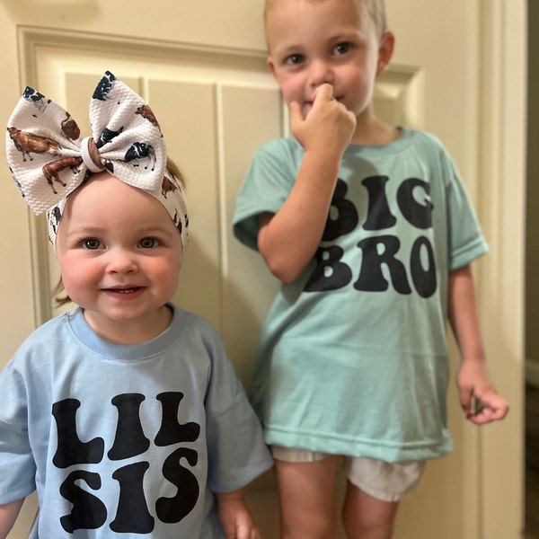 Groovy Siblings SVG File, Lil Bro Lil Sis Big Bro Big Sis T-shirts ...
