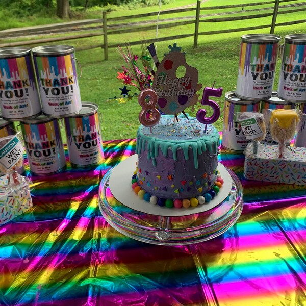 Paint Bucket Label • Art Party • PRINTED - Etsy