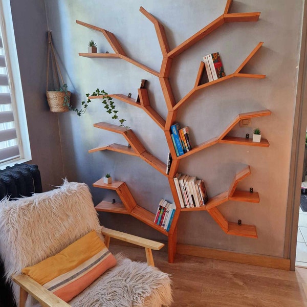 Tree Bookshelves, Tree Bookcase, Decorative Library, Wooden Book Stand ...