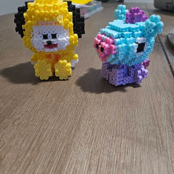 Set of 7 - BT21 Koya RJ Shooky Mang Chimmy Tata Cooky 3D Perler Bead ...