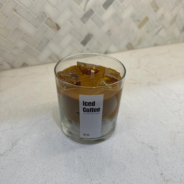 Iced Coffee Candle 10 Oz - Iced Latte Cold Brew Coffee Shop, Premium ...