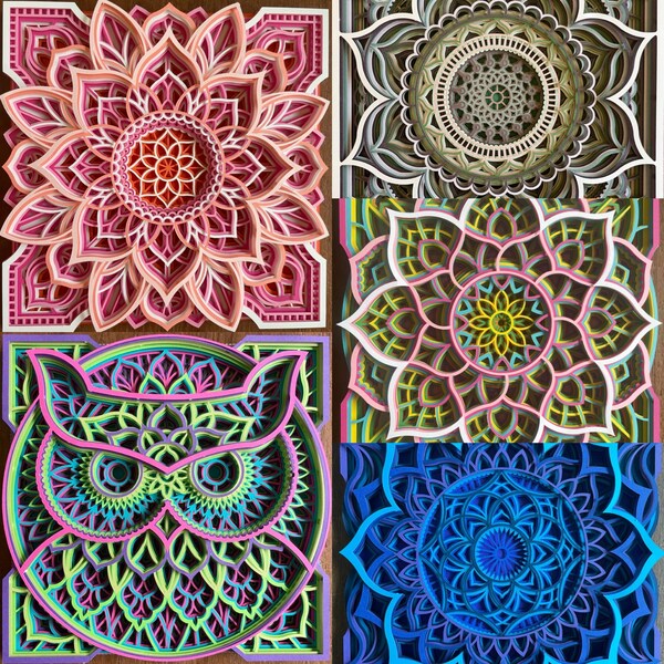 Laser Cut Multi-layer Mandala SVG Cutting Files Laser Cut Layered Panel ...