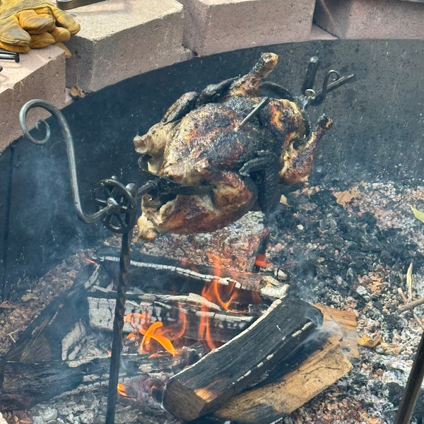 Hand Forged Rotisserie Ground Spit - Etsy