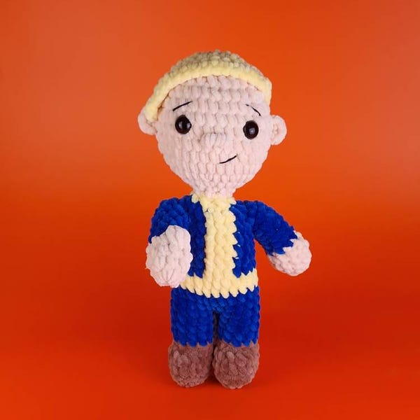 Vault Boy Crochet Pattern: Amigurumi Shelter Figure & Cola Bottle (PDF ...