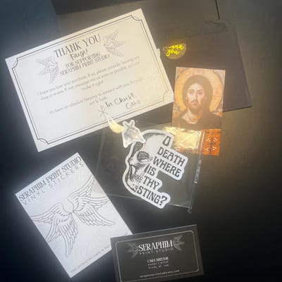 Seraph Angel Black Linocut Print Eastern Orthodox Catholic Christian ...