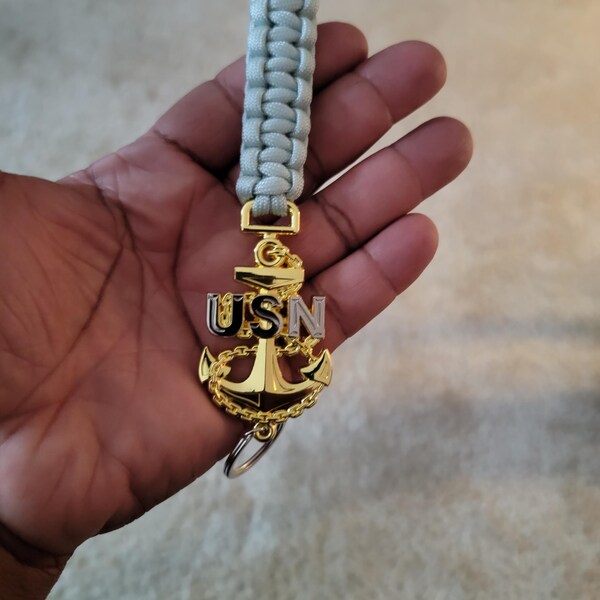 USN E7/E8/E9 All Black Tribal Anchor Sanctified Weave Paracord ...