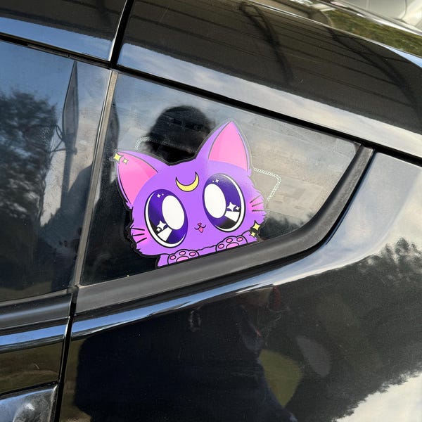 Purple Moon Kitty I Peeker Sticker I Car Sticker I Jdm Accessories I ...