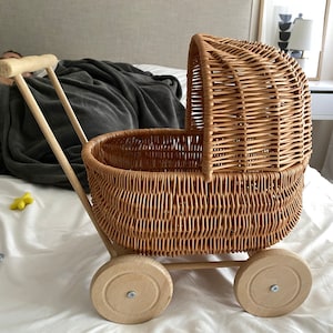 Rattan Wicker Tall Doll Pram Regular Size - Etsy