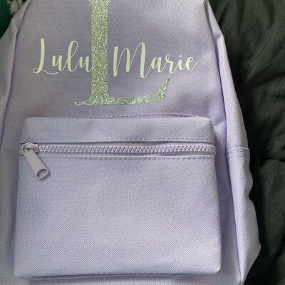 Personalised Name Initial Backpack Custom Girls Boys Kids Children Pre ...