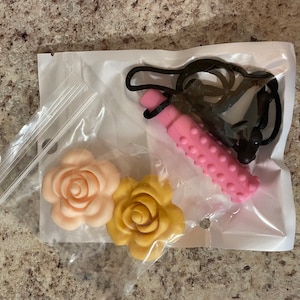 Large Rose Flower Silicone Bead 40mm Chunky Sensory STIM Fidget Cookie ...