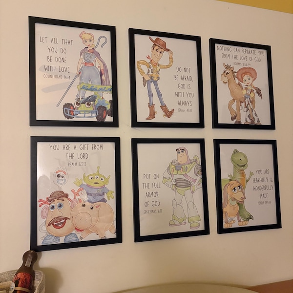 Toy Story Bible Verse Prints: Set of 6 Kids Scripture Art (digital ...