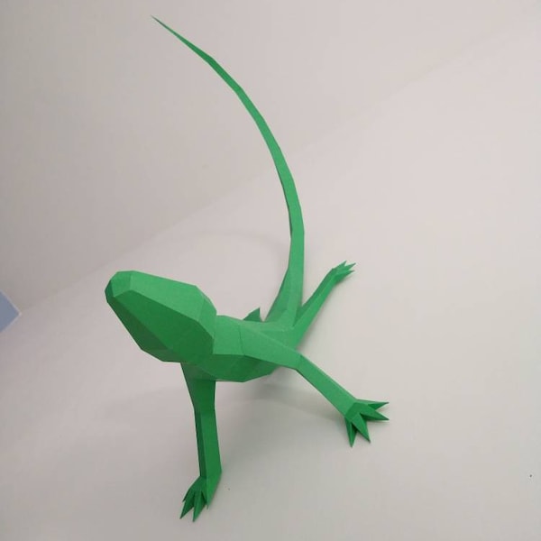 Papercraft Lizard, 3D Paper Craft Lacertian, Papercraft PDF Template ...