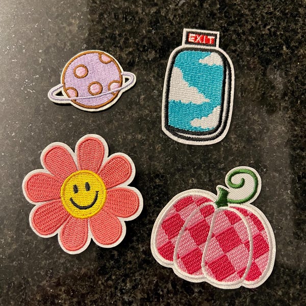 Gorgeous Pink Cherry Blossom Patch, Flower, Iron on Patch, Embroidered Patch, Applique, Iron on ...