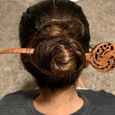 Hair Stick Three Headed Dragon Dagger Hair Toy in Mahogany - Etsy