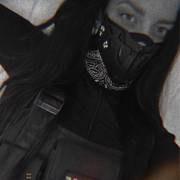 Stylist Futuristic V6B Techwear Tactical Cyberpunk 3D Mask Protector ...