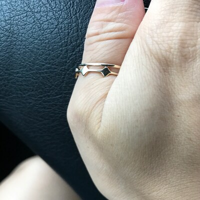 Rhombus Ring, Diamond Shape Ring, Geometric Ring, Minimalist Ring, Ring ...