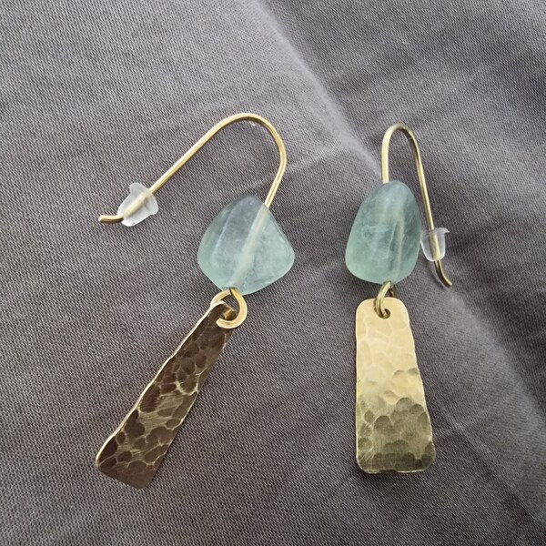 Hammered Brass Chandeliers, Geometric Statement Jewelry, Column ...