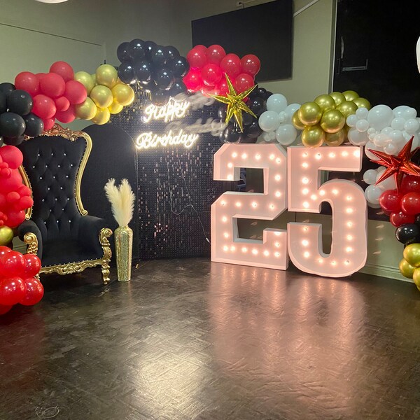 Square Number 2-all Sizes (1ft to 5ft)/mosaic From Balloons Marquee ...