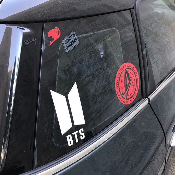 BTS Set of 2 6 BTS White Vinyl Decal Sticker for Car Window, Yeti ...