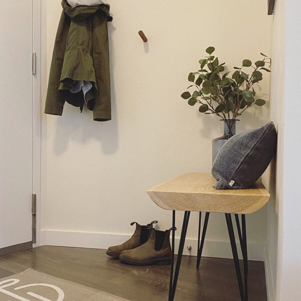 Geometric Shape Wall Hooks Made From Solid Wood White Oak Walnut Circle ...