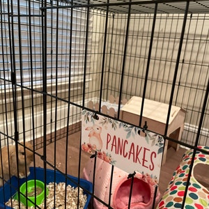 Personalized Floral Rabbit Hutch Sign / Rabbit Mom Gift / Cage ...