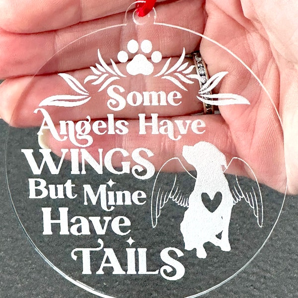 Angel Dog Memorial Christmas Ornament SVG Cut File, in Loving Memory of ...