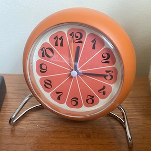 1970s 4 Retro Orange Fruit Sunburst Desktop Clock With Night Light - Etsy