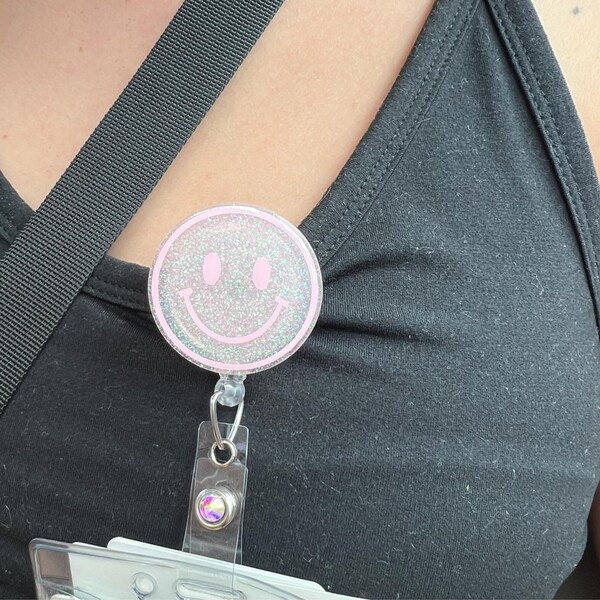 Love-happy Face Badge Reel | Cute Badge Reel, Love, Heart Eyes, Smile ...