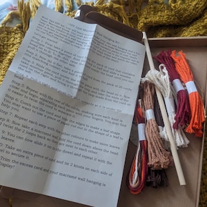 DIY Autumn Leaf Macrame Wall Hanging Kit Video Tutorial Make Your Own ...