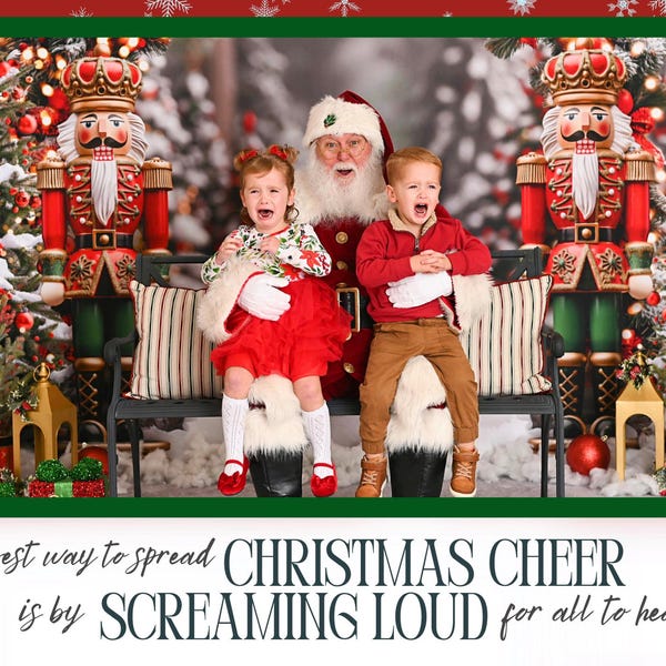 Funny Crying Baby Christmas Card Template | Photo Holiday Card (digital ...