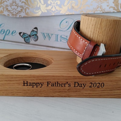 Cufflink Tray and Watch Stand / Personalised Jewellery Storage for Him ...